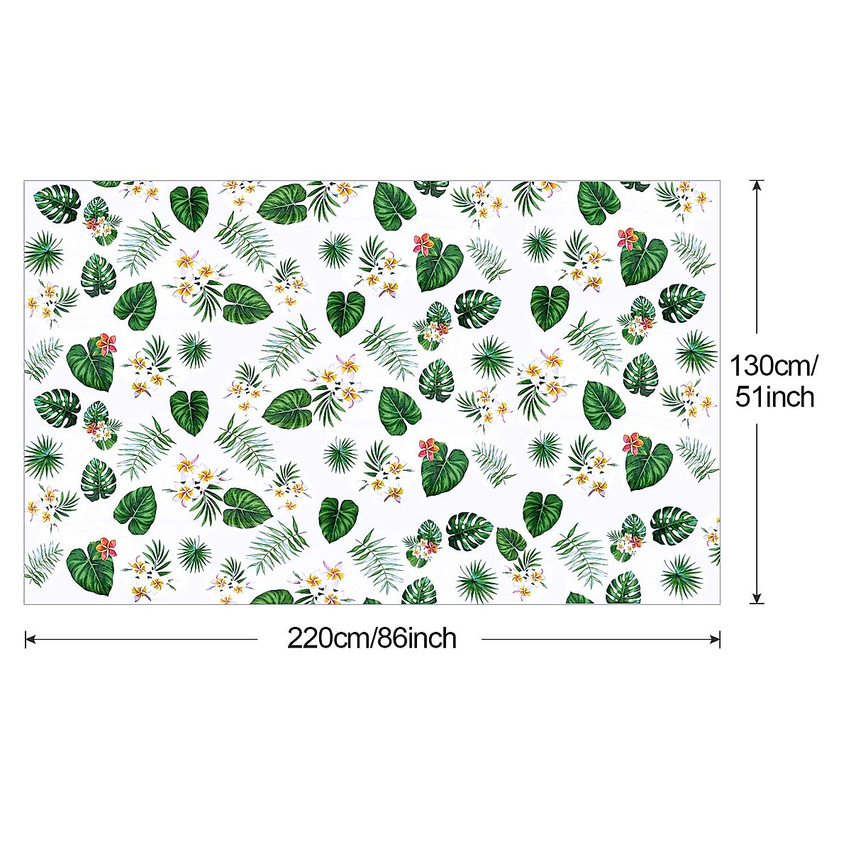 3 Pack Hawaiian Luau Tablecloths for Party Decoration, Hawaii Disposable Plastic Rectangular Table Covers, Aloha Tropical Palm Leaves Table Cloth, Summer Beach Kids Birthday Cocktail Party Supplies