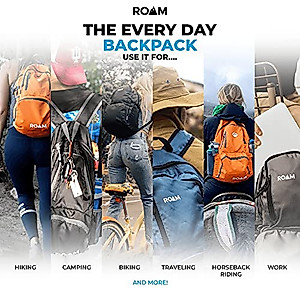 Roam 25L Hiking Daypack, Lightweight Packable Backpack, Rainproof, for Travel, Camping, Foldable, Durable, Water Resistant Ultra Light - True Black