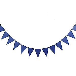 ZOOYOO 20 Feet Blue Pennant Banner, Paper Triangle Flags Bunting for Party Decoration,30pcs Flags,Pack of 2(One 20 Feet or Two 10 Feet)