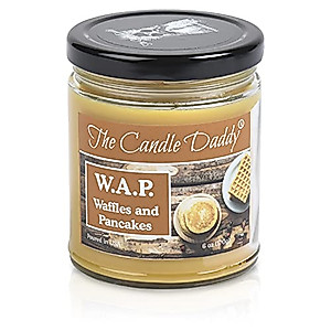 W.A.P. - Waffles and Pancakes - Waffles and Pancakes with Syrup and Butter Scented - Funny 6 Oz Jar Candle - 40 Hour Burn Time WAP