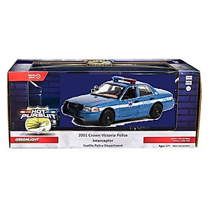 2001 Crown Victoria Police Interceptor Blue Metallic Seattle Police - Seattle, Washington Hot Pursuit Series 1/24 Diecast Model Car by Greenlight GL85571