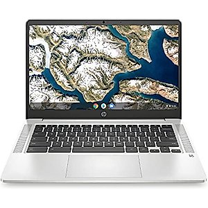 HP Chromebook 14a-na0052tg 14" HD (1366 x 768) Anti Glare, Intel Celeron N4120 Processor, Intel UHD Graphics 600, 4GB LDDR4 RAM, 64GB eMMC Storage, Wifi & Bluetooth Chrome OS, Mineral Silver (Renewed)