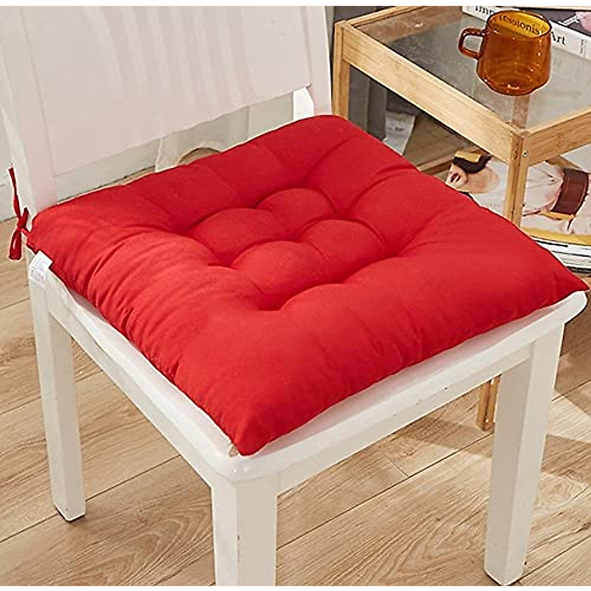 Chair Pads Seat Cushion with Ties - Outdoor Indoor Soft Thicken Comfy Seat Pads Cushion Pillow,Dining Room Kitchen Chair Cushions for Home Office Car Patio Lawn Furniture Garden Decoration (A3/Square)