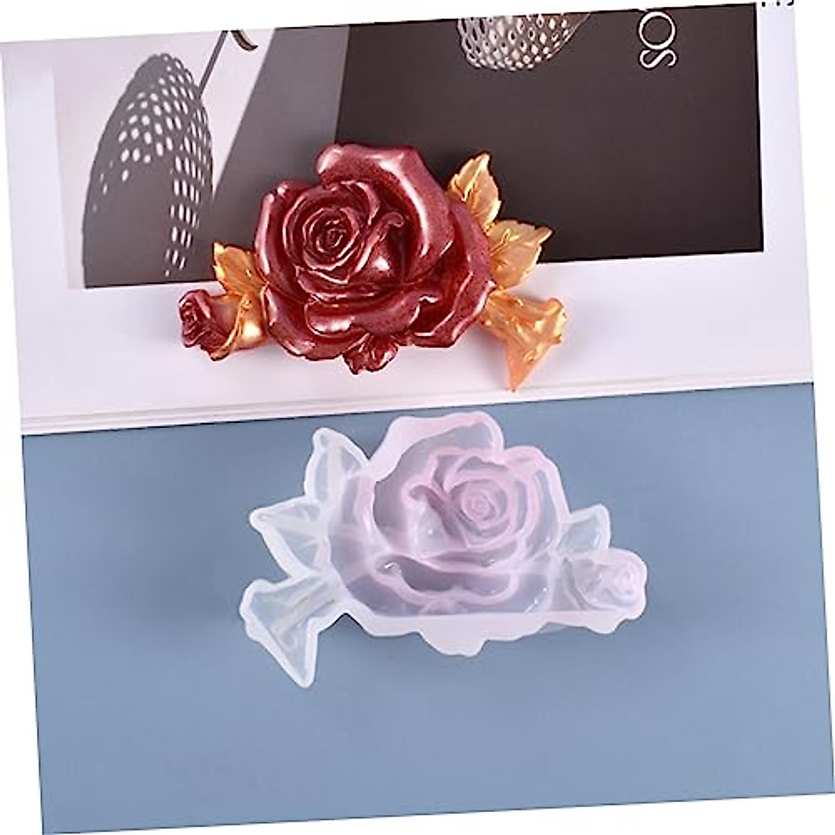 Didiseaon 1pc Ornament Silicone Mold Resin Silicone Molds Car Trim Resin Tray Resin Brooch Resin Casting Molds Agate Silicone Desktop Ornament Casting Mould Rose Making Tray Ornament Mold