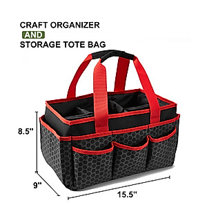 JOSIVIKY Craft Storage Organizer Tote Bag, Art Organizer,Cleaning Supply Caddy, Car Organizer for Tool Supplies, Carrying Bag with Handle for Multi-Purpose, Birthday Gift