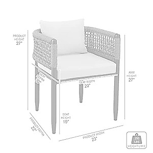 Armen Living Felicia Modern Outdoor Patio Dining Chair, Standard, Black