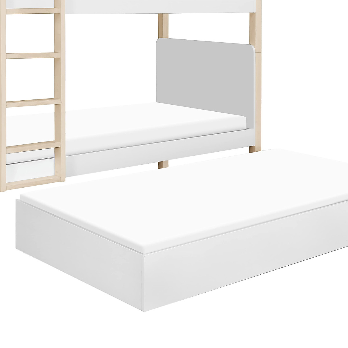 Babyletto Tiptoe Bunk Bed in White and Washed Natural