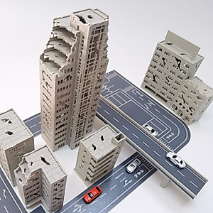 Mycity1:300 Battle Damage Scene, Destroyed City Scene, Simulation Assembly Building Model (A)