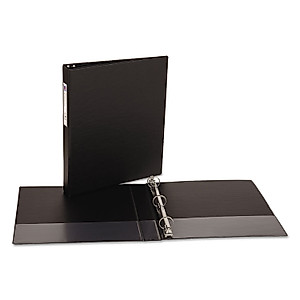 Avery Economy Binders with Round Rings & LABEL HOLDER - BLACK, 1", 1 Pack, Model:04301