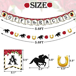Kitticcino Off to the Races Banner Derby Day Horse Party Decorations Bachelorette Party Decor Rose Garland Derby Theme Party Supplies Derby Bridal Shower Decor