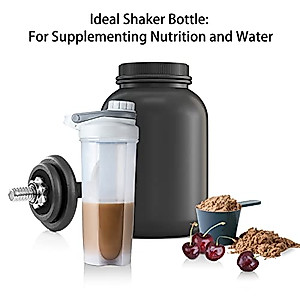 EYMPEU 2 Pack Shaker Bottle Work Out BPA & Phthalate-free, Solid Screw lid Leakproof Shaker Cup Dishwasher Safe for Protein Mixes 24oz, Clear Grey