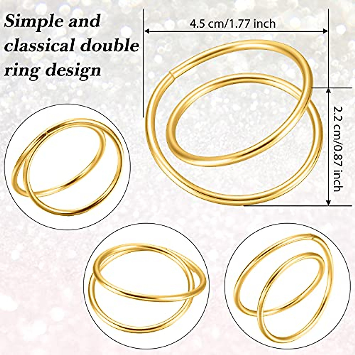 12 Pieces Gold Napkin Rings Metal Spiral Napkin Rings Buckles Simple Alloy Napkin Rings Serviette Napkin Holder Ring for Weddings, Receptions, Dinner Party, Banquet, Buffet Table Decor (Gold)