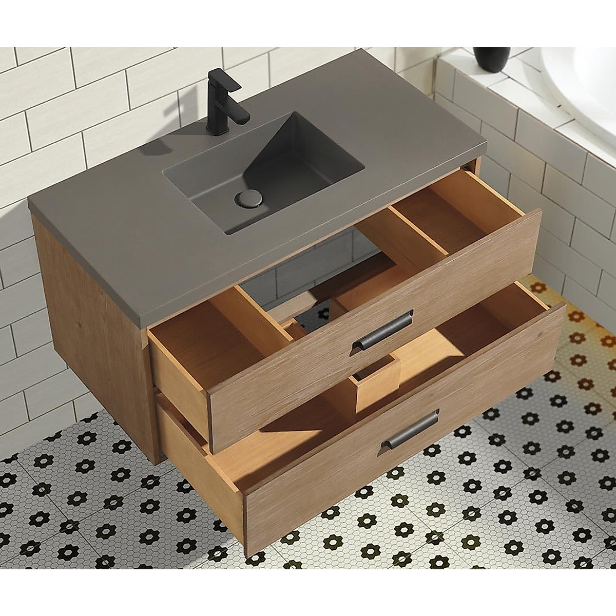 Ari Kitchen & Bath Kane 42" Bathroom Vanity Weathered Fir