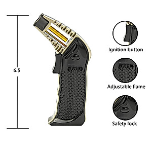 Special Blue Full Metal Butane Torch (Black) - Refillable Flame Lighter- Culinary Torch - Welding Torch - Adjustable Dual Flame for Desserts, Creme Brulee, BBQ and Baking