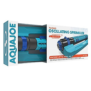 Aqua Joe SJI-TLS20 20-Nozzle Turbo Oscillation Sprinkler with Range, Width and Flow Control