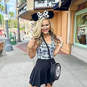 JIAHANG 3D Polka Dot Mouse Ear Hair Bow Headband,Velvet Amusement Photography Headband, Costume Headwear for Women Girls (3D satin white)