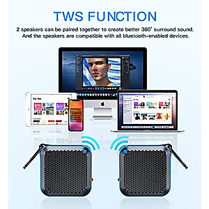 LEZII Shower Bluetooth Speaker, IPX7 Waterproof Portable Speakers with Loud HD Sound, Mini Wireless Speaker with TWS Stereo, Shower Radio for Bathroom, Kayak, Pool, Beach, Bike, Gifts for Men, Women