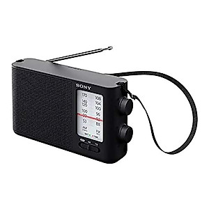Sony Dual Band FM/AM Analog Portable Battery Radio Home Audio Radio Black (ICF-19)