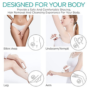 VOGOE Electric Razors for Women 5 in 1 Bikini Trimmer Rechargeable Lady Foil Shaver for Leg Underarms Face, Wet and Dry Body Hair Removal, Cordless Waterproof ES500