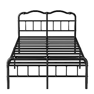 RLDVAY Cal King Bed Frame with Headboard and Footboard, 18 Inch High, Heavy Duty California King Bed Frame with Headboard, No Box Spring Needed, Under Bed Storage, Easy Assembly, Noise-Free, Black