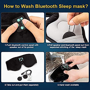 Sleep Mask with Bluetooth Headphones, Boodlab 3D Bluetooth Sleep Mask with Ultra Thin Speakers, Wireless Washable Sleeping Headphones for Meditation Travel, Cool Gadgets Gift for Women Man