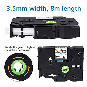 Compatible for Brother TZe Tape 3.5mm TZe-N201 P-Touch TZ TZe Super Narrow Tape（Non-Laminated 9/64"）for Brother P-Touch PTD210 PTD800W PT-P700 PT-1890C PT-P710BT ,Black on White, 4-Pack