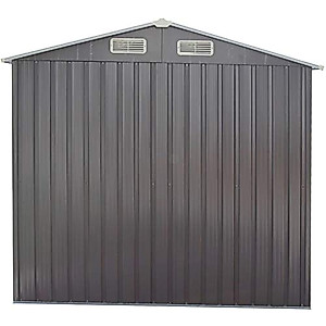 Galvanized Steel Patio Storage Shed Utility Tool Storage Shed Outdoor House for Backyard Garden Lawn(6'x4')