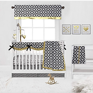 Bacati Love Warp Stripes Diaper Changing Pad Cover, Black/White (LOBKWSTCPC)