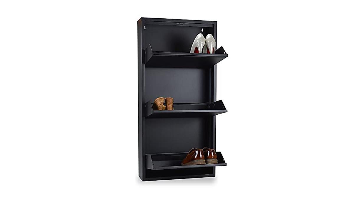 KASER Wall-Mounted Shoe Storage Cabinet - No Assembly