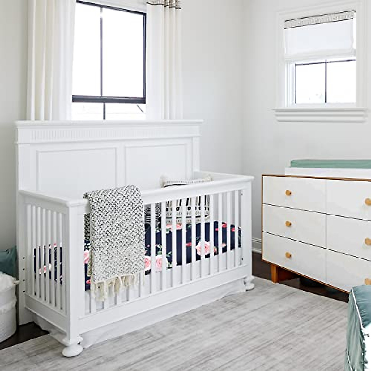 AMROSE 3 Pack Heavenly Soft Crib Sheets for Baby Girls, 28'' X 52'' Fitted Crib Sheets for Crib and Toddler Mattress Pad, Silk Touch Gentle Breathable Microfiber, Floral & Butterfly