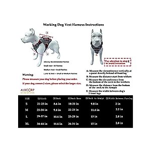 Albcorp Tactical Working Dog Vest Harness - No-Pull Service Dog Jacket with Reflective Hook & Loop Patches - Padded Handle, Front/Side Buckles with Quick Release Buttons, Adjustable Straps - Black, XL