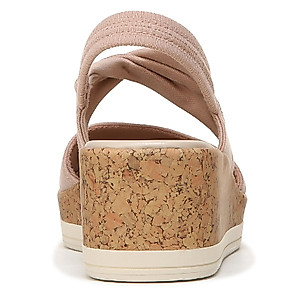 BZees Womens Remix Slingback Wedge Sandal, Brown Linen, 8.5 US