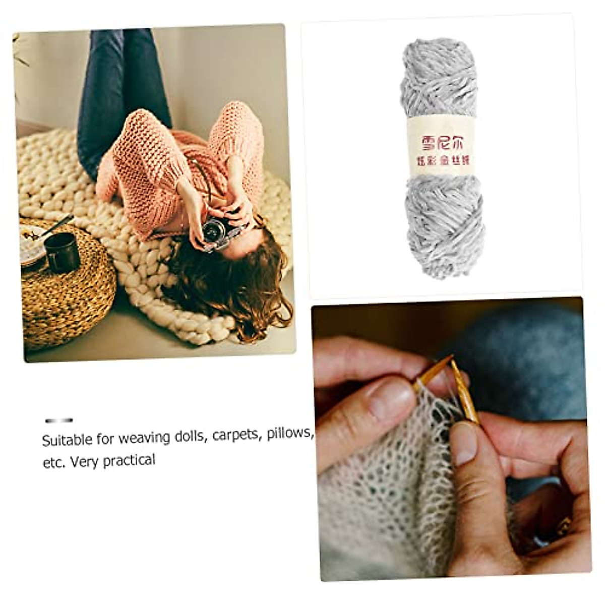 LIGHTAOTAO 4pcs Colorful Gold Velvet Yarn Sweater Cotton Yarn Chunky Knit Yarn Crochet Cotton Yarn Giant Yarn Wool Scarf Knitting Supplies Chenille Weaving Material DIY Weaving Wool Handmade