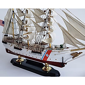 SAILINGSTORY Wooden Model Ship US Coast Guard Eagle Barque Ship Model Sailboat Decor USCG 1936 Replica Medium