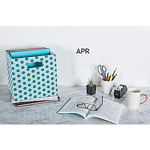 DII Collapsible Polyester Storage Cube, Honeycomb, Teal, Large