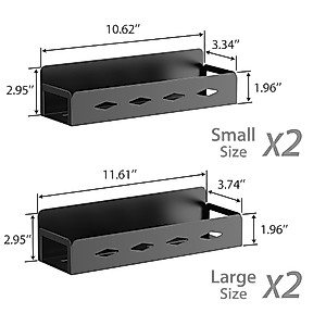Veeipy 4 Pack 3MM Strong Magnetic Spice Rack for Refrigerator and Oven and Washing Machine,Metal Black