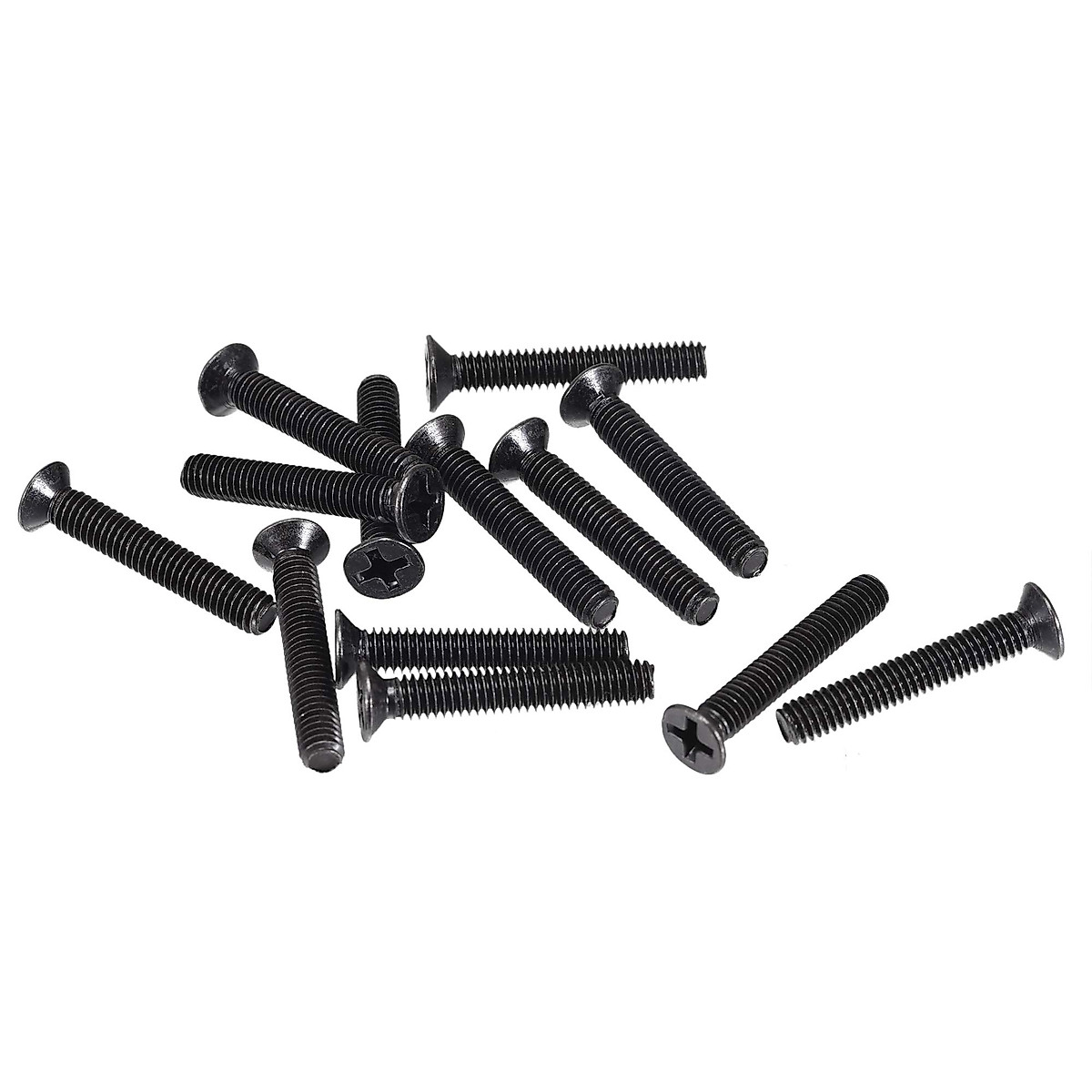 uxcell M4 x 25mm Phillips Screw Fastener Black for Laptop PC TV Fan Switch 150pcs