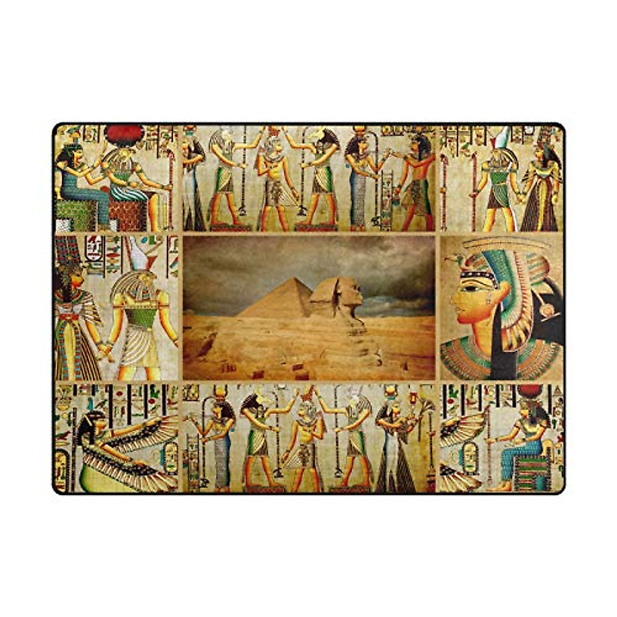 ALAZA Egyptian Culture Pyramid Great Sphinx Vintage Area Rug Rugs for Living Room Bedroom 5'3"x4'