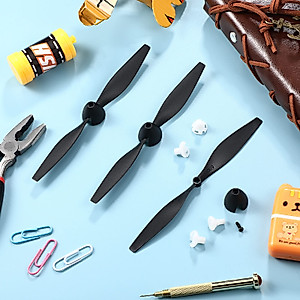 Zhanmai 3 Sets Spare Rc Plane Propellers Rc Airplane Carbon Fiber Nose Cone Compatible with Tr-c285g Plane and Tr-c385 4 Channel Remote Control Airplane with Propeller Savers and Adapters