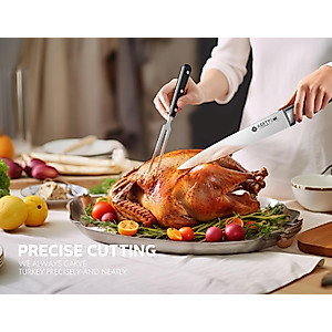 ASETY Carving Knife Set, High Carbon Stainless Steel Carving Knife and Fork Set, 2 PCS Carving Set for Turkey, Meat, BBQ, Brisket, NSF Food Safe, Full Tang Slicing Knife with Gift Box