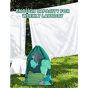 Daly Kate 3 Pack Mesh Laundry Bags with Adjustable Single Shoulder Straps 24" x 36" Sturdy Nylon Material Laundry Liners with Drawstring Closure for College, Dorm and Apartment