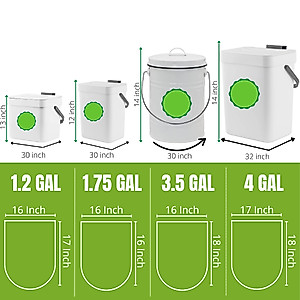 HappyFish 6-gallon (22.50L) Compostable, Extra-Thick Countertop Waste Bin Bags| Unscented Leak Proof Bags for Office, Home, Bathroom, Bedroom, Car, Kitchen, Pet(Green)1 Pack|76 Counts.