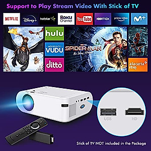 Mini Projector, CINOP Video Projector Native 1080P Projector 4K HD Movie Portable Projector 9500L Home TV Projector LED Outdoor Projector Compatible with iPhone TV Stick Laptop HDMI USB VGA AV