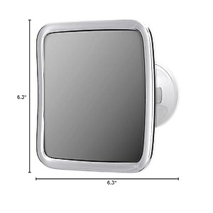 3X Magnifying Shower Mirror for Fogless Shaving with Suction Cup, Shatterproof Surface and 360° Swivel, 6.3" x 6.3"