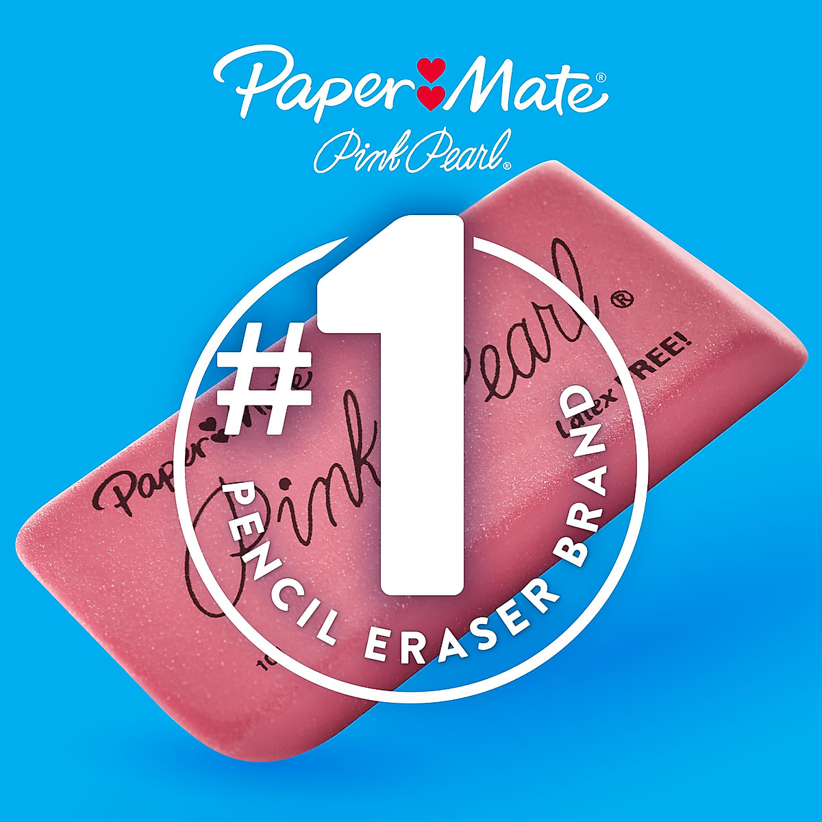 Paper Mate Pink Pearl Erasers, Medium, 24 Count