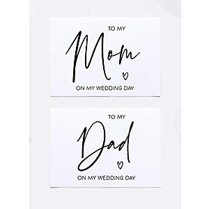To My Mom To My Dad On My Wedding Day Card Set Modern Wedding Cards for Parents of Bride and Groom