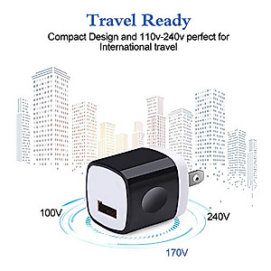 Wall Charger Block, Hootek USB Plug 5Pack 1A/5V Single Port Wall Charger Box Charging Cube Brick Compatible iPhone 14 13 Pro 12 11 XS Max X 8 Plus,iPad,Samsung Galaxy,LG,HTC,Moto,Android Phone Charger