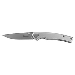 Kershaw Epistle Folding Knife; 3-Inch 8Cr13MoV Stainless Steel Drop Point Blade; Every Day Carry with Bead Blasted Finish, Manual Opening with Thumb Stud, Liner Lock (2131),Black