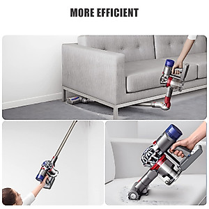 Dyson V8 Battery Replacement 21.6V 6.0Ah Compatible with Animal, Motorhead, Fluffy, SV10 - Carbon Fiber Vacuum Cleaner - 2 Filters and 3 Screws Included