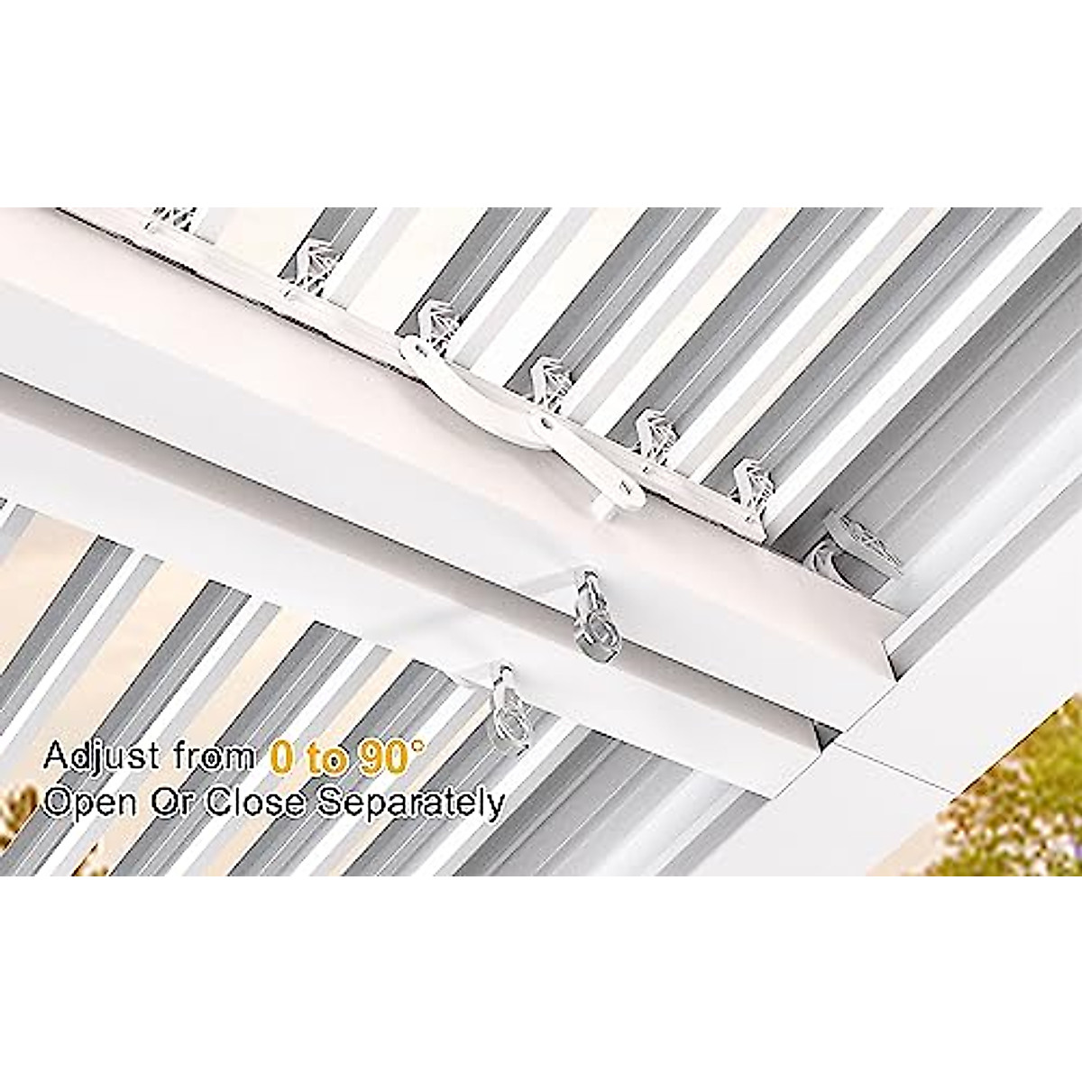 PURPLE LEAF Outdoor Louvered Pergola 12'x16' Aluminum Gazebo Modern White Pergola Shade with Adjustable Rainproof Hardtop for Patio Garden Lawns